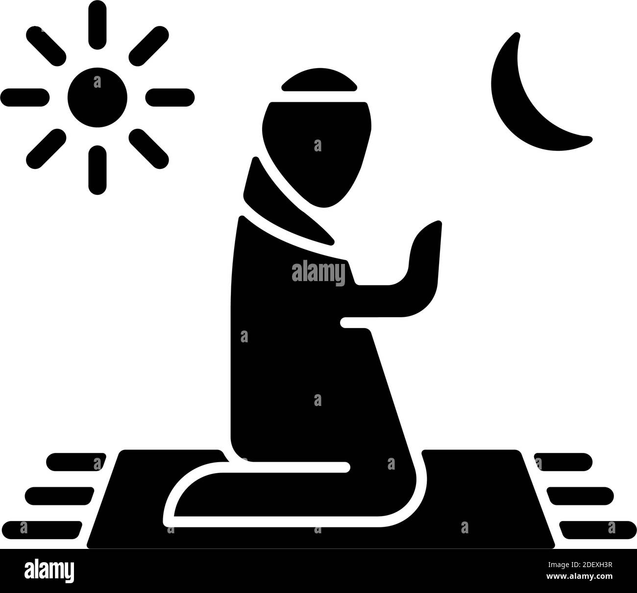 Prayer black glyph icon Stock Vector Image & Art - Alamy