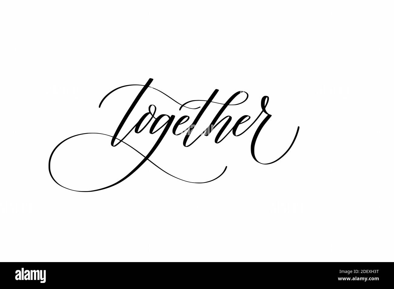 Together romantic ink calligraphy cards design Stock Vector Image & Art ...
