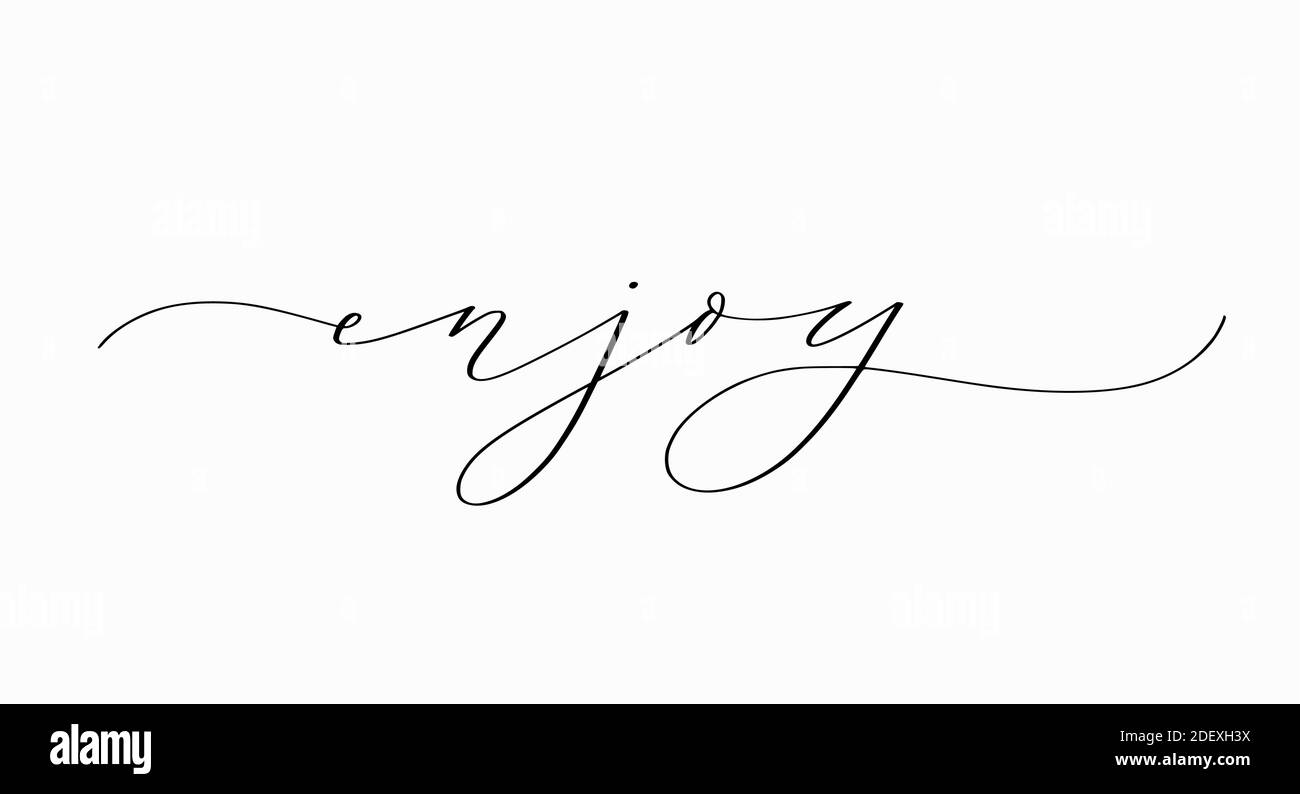 Enjoy inspiration calligraphy lettering design Stock Vector Image & Art ...
