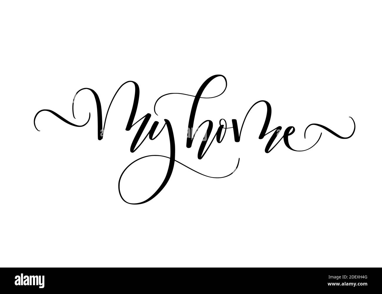 My home cozy modern brush calligraphy design Stock Vector Image & Art ...
