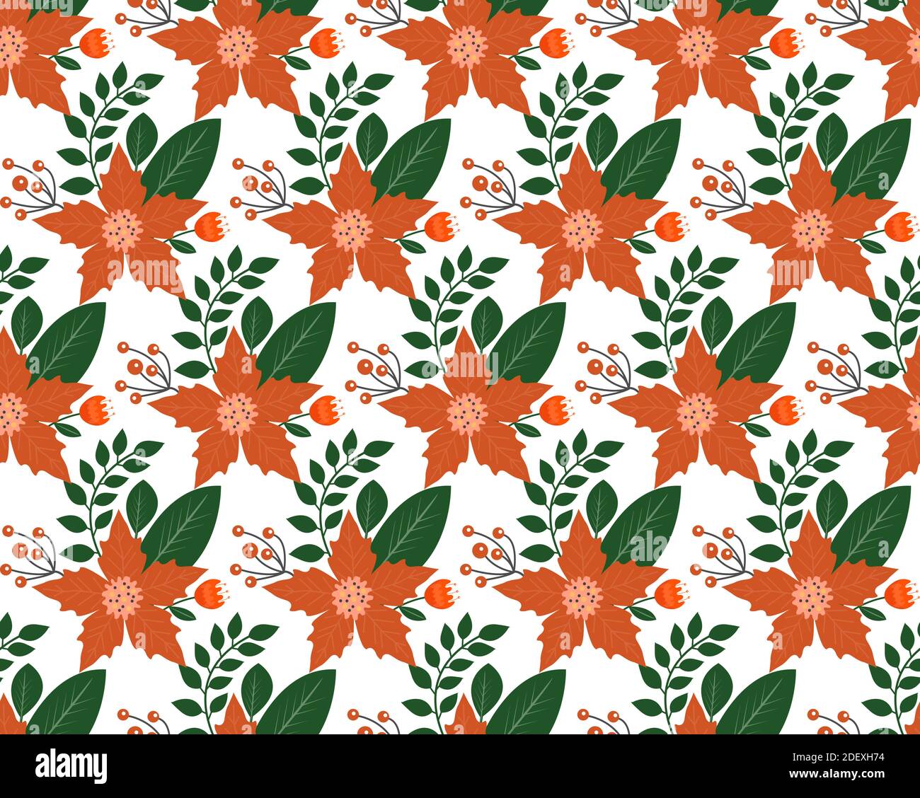 Christmas plants seamless pattern. Merry christmas repeating texture ...