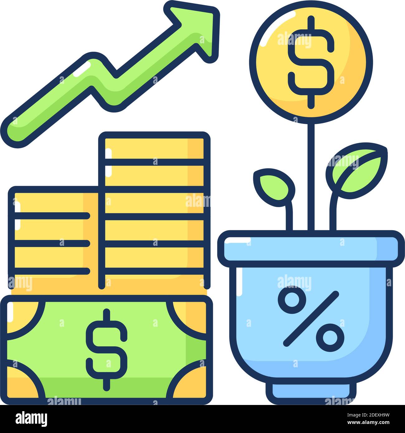 Income increase RGB color icon Stock Vector Image & Art - Alamy