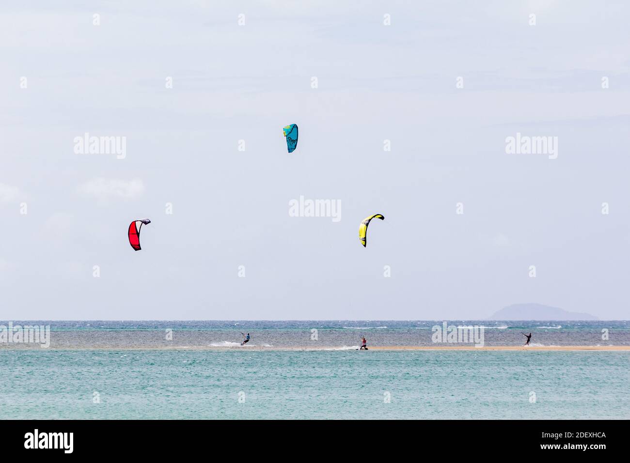 Kite boarding in Capusan Beach, Cuyo, Palawan, Philippines Stock Photo ...