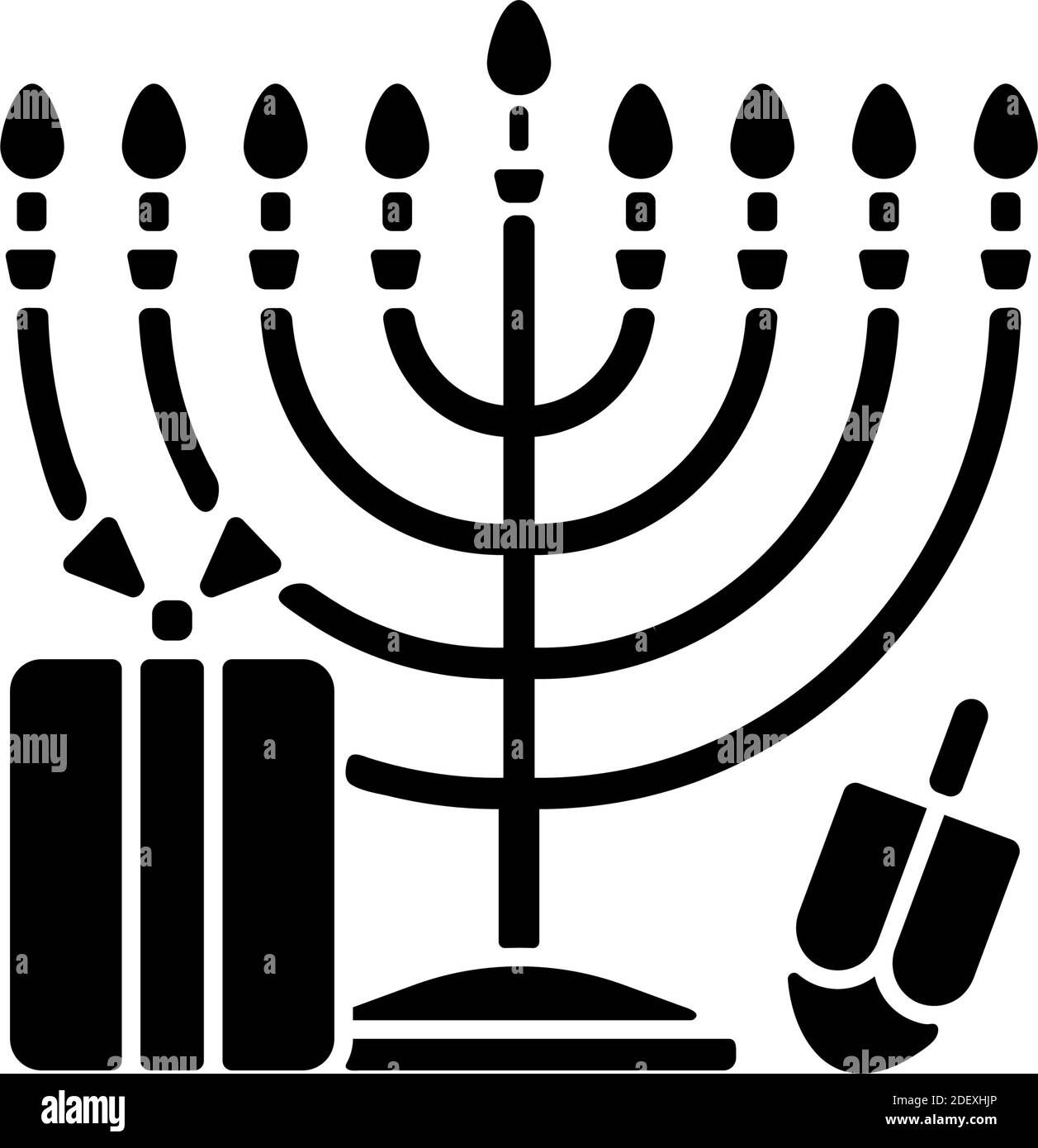 Black hanukkah menorah icon isolated Stock Vector Images - Alamy