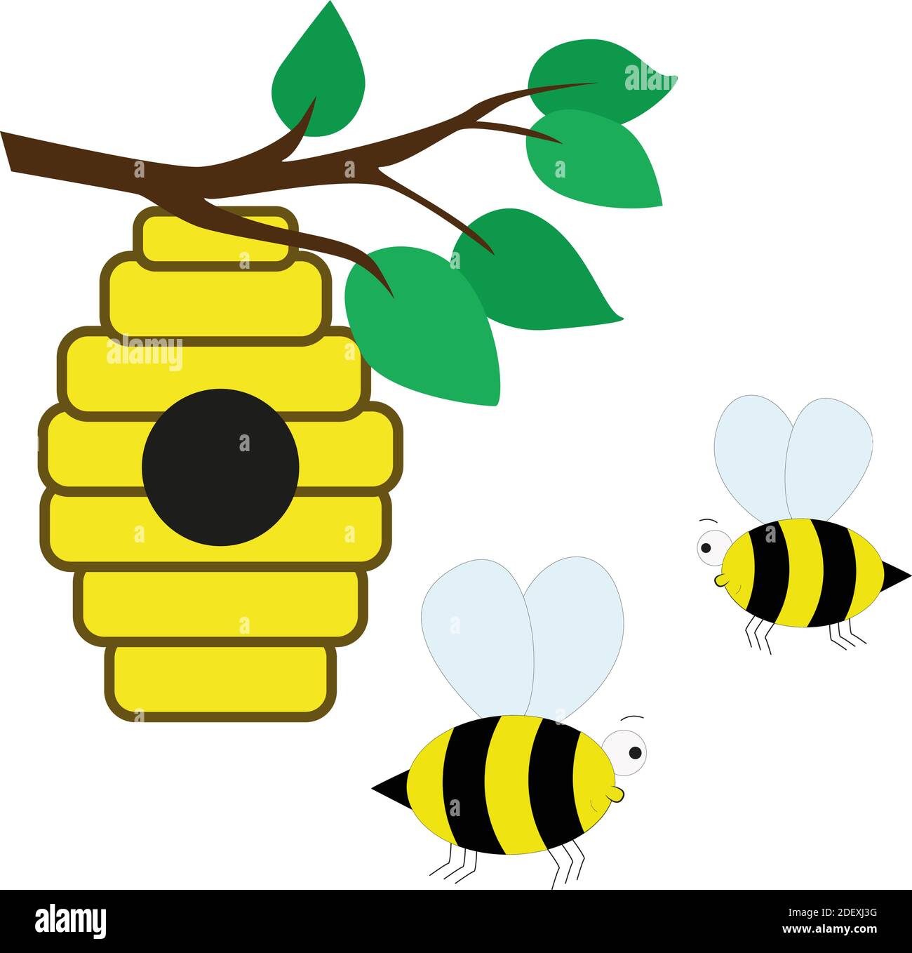 Bees on the background of the beehive. Vector cute bees Stock Vector ...