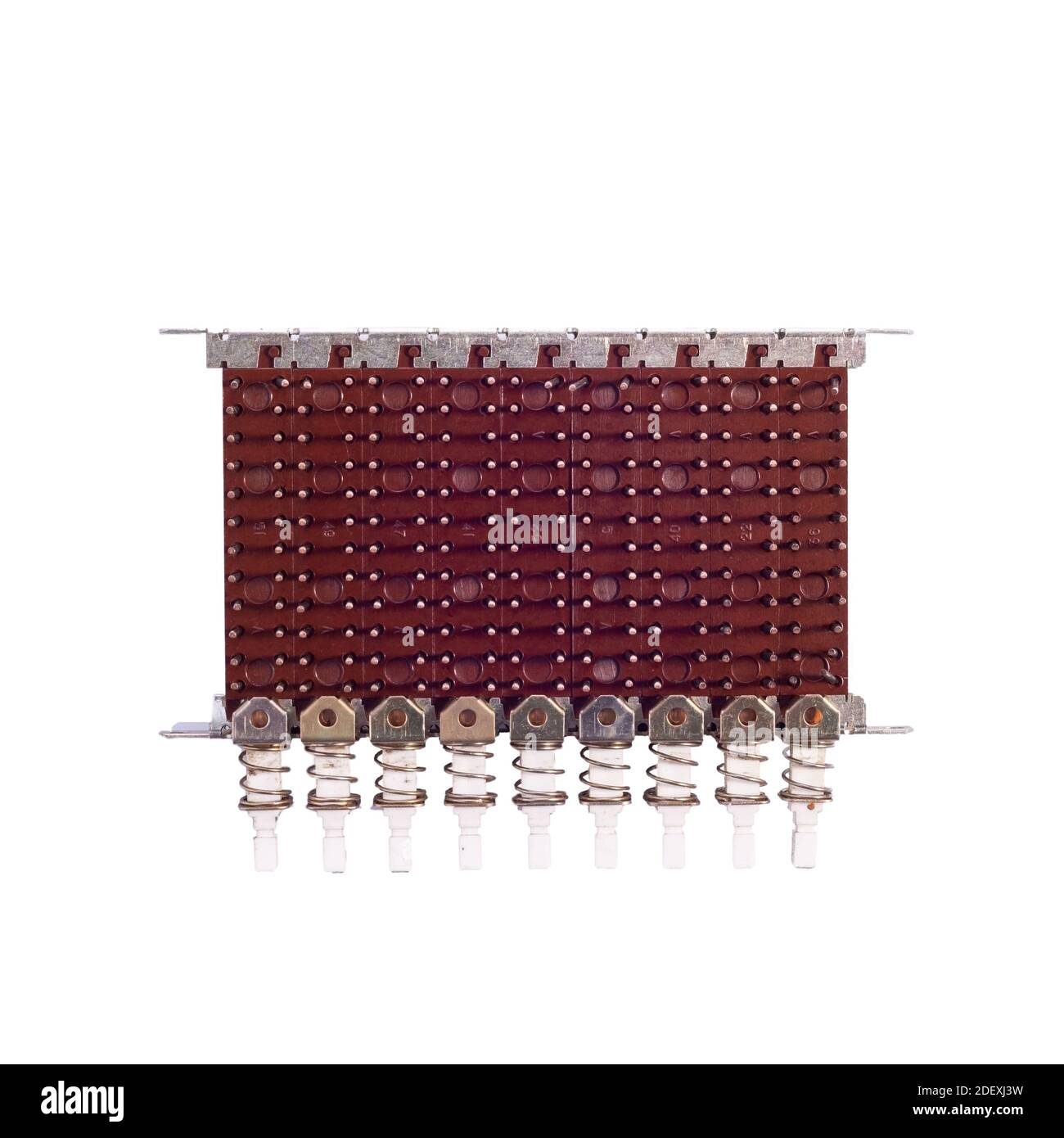 switch chip isolated on white background close-up Detail of switches of ...