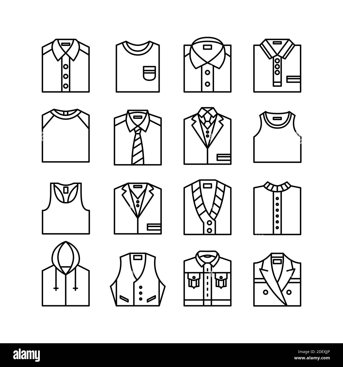 Clothes line art tops icons editable stroke Stock Vector Image & Art ...