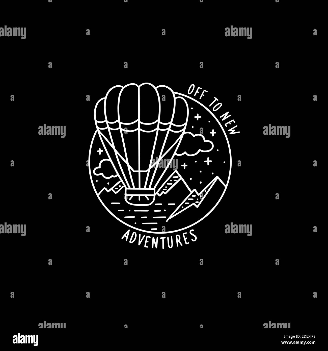 Off to new adventures motivation travel badge Stock Vector Image & Art ...