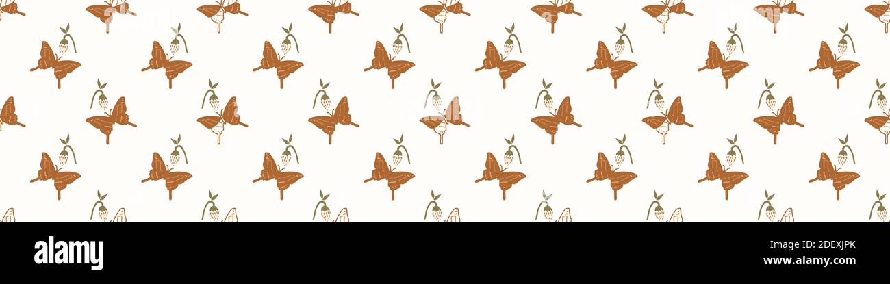 Seamless background butterfly insect gender neutral baby border pattern ...