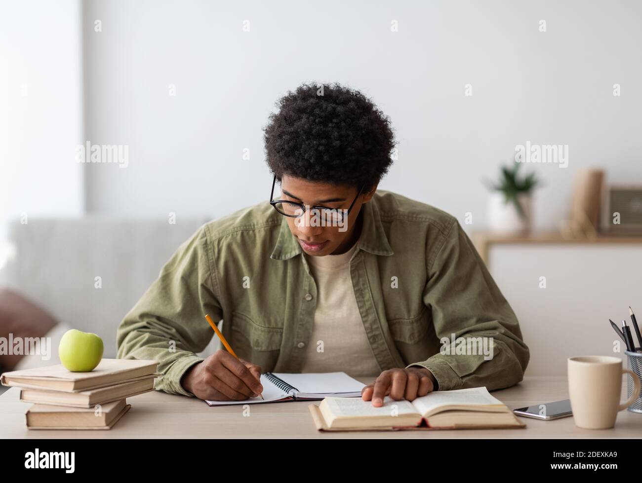 Black College Student Studying
