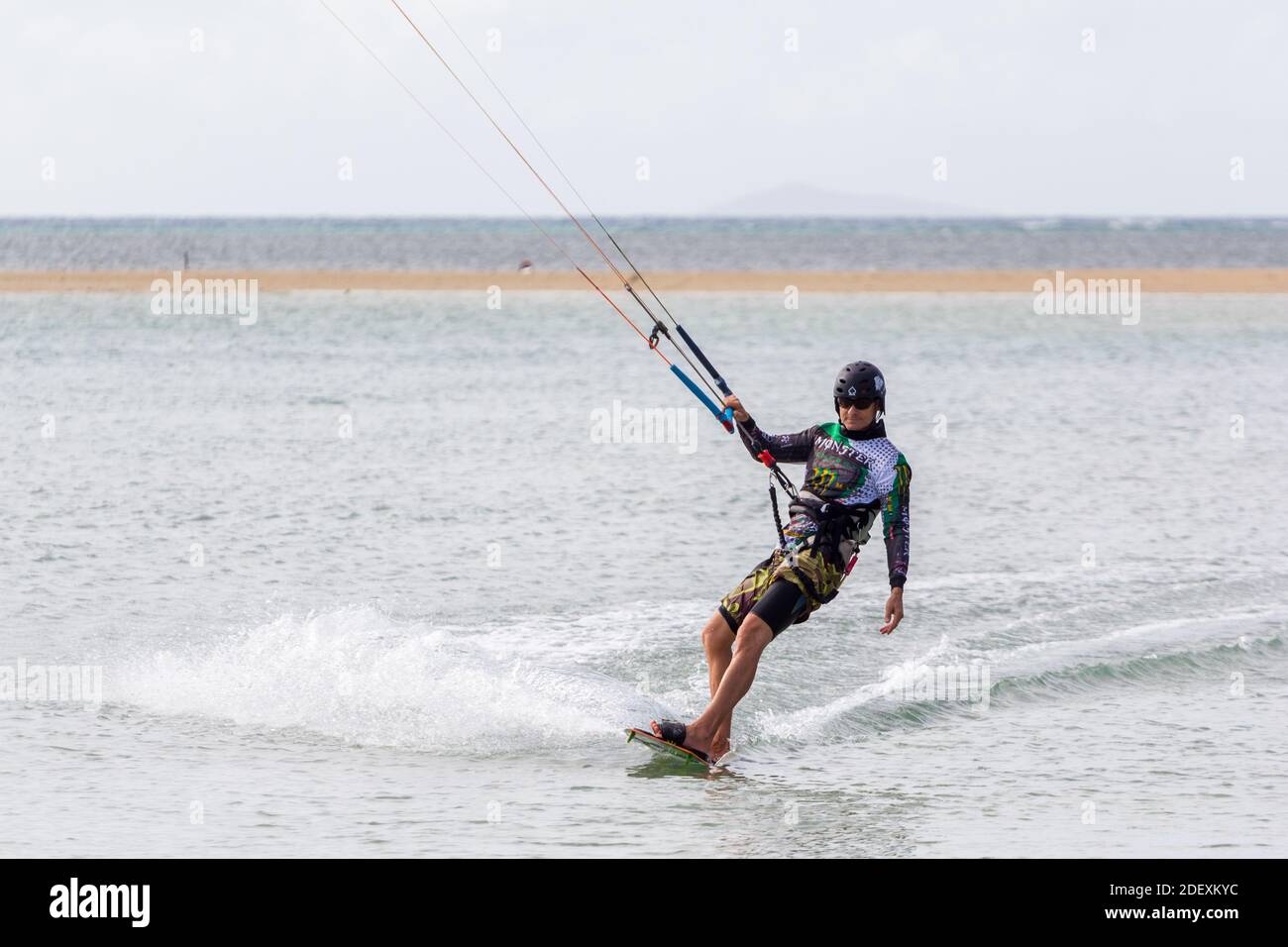 Kite boarding in Capusan Beach, Cuyo, Palawan, Philippines Stock Photo ...