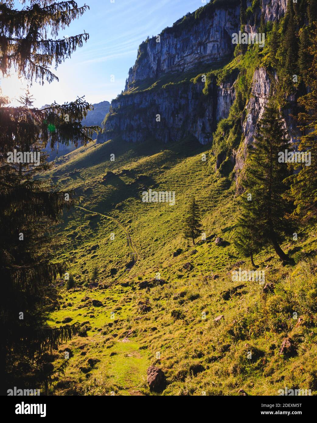 Sunrise in the swiss alps Stock Photo - Alamy