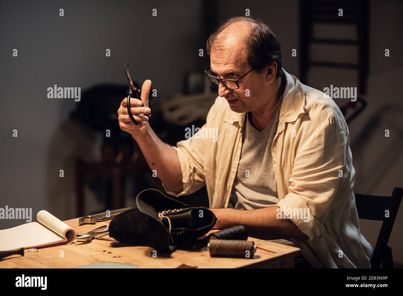 Vintage shoe making tools hi-res stock photography and images - Alamy