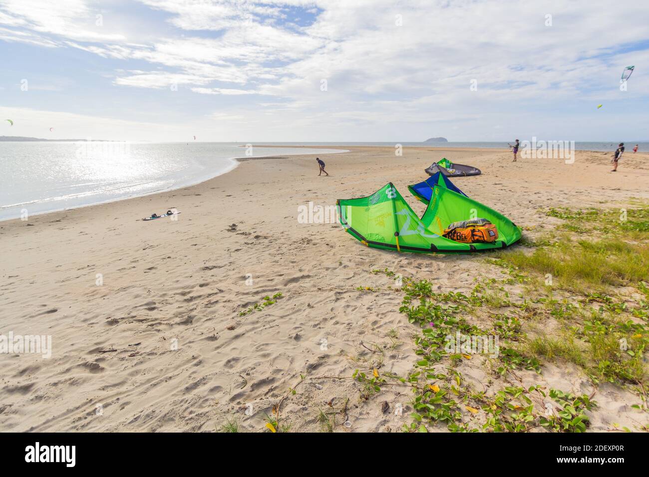 Kite boarding in Capusan Beach, Cuyo, Palawan, Philippines Stock Photo ...