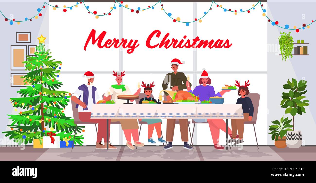 Family Christmas Dinner Clipart