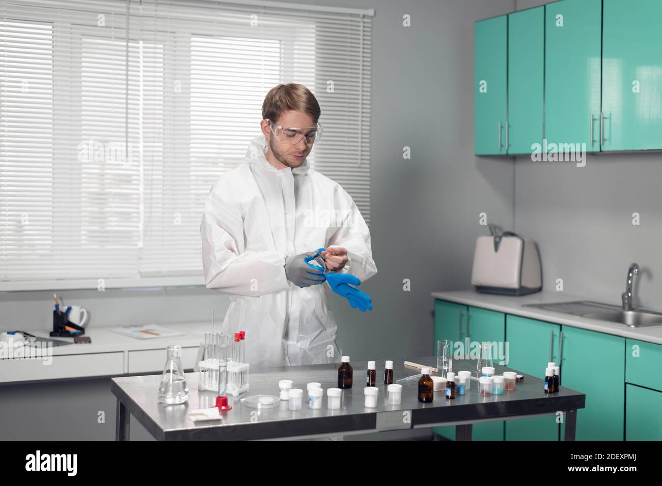 Young man in biotech lab hi-res stock photography and images - Alamy