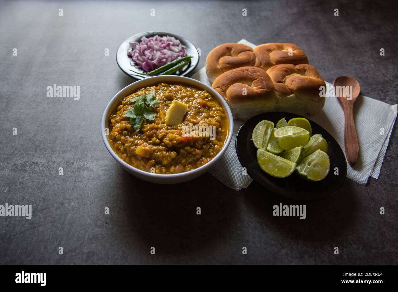 Close up of Pao Bhaji, a popular Indian snacks Stock Photo - Alamy