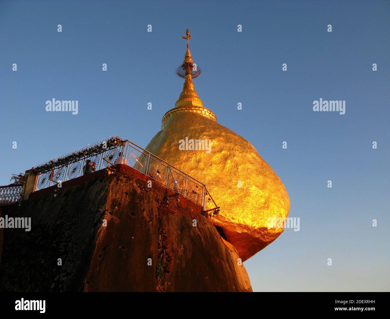 The sunset on Kyaiktiyo Pagoda, Golden rock, Myanmar Stock Photo - Alamy
