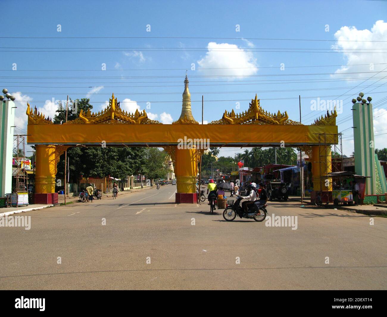 The gate on the street in Bago city, Myanmar Stock Photo - Alamy