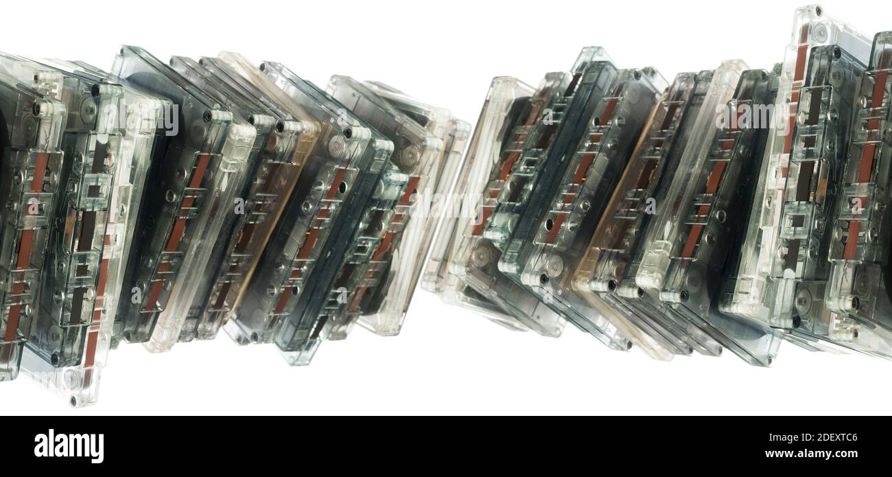 Stack of cassettes isolated on white background Stock Photo - Alamy