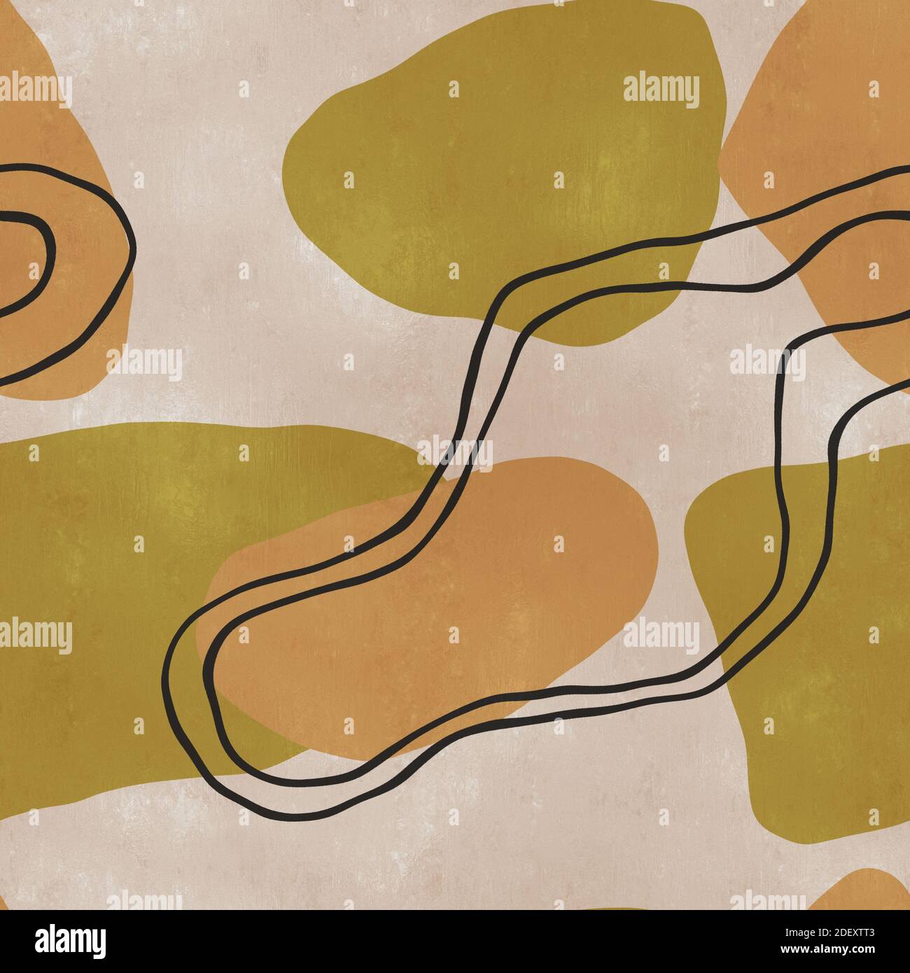 Seamless organic rounded curvy shapes naive design Stock Photo - Alamy