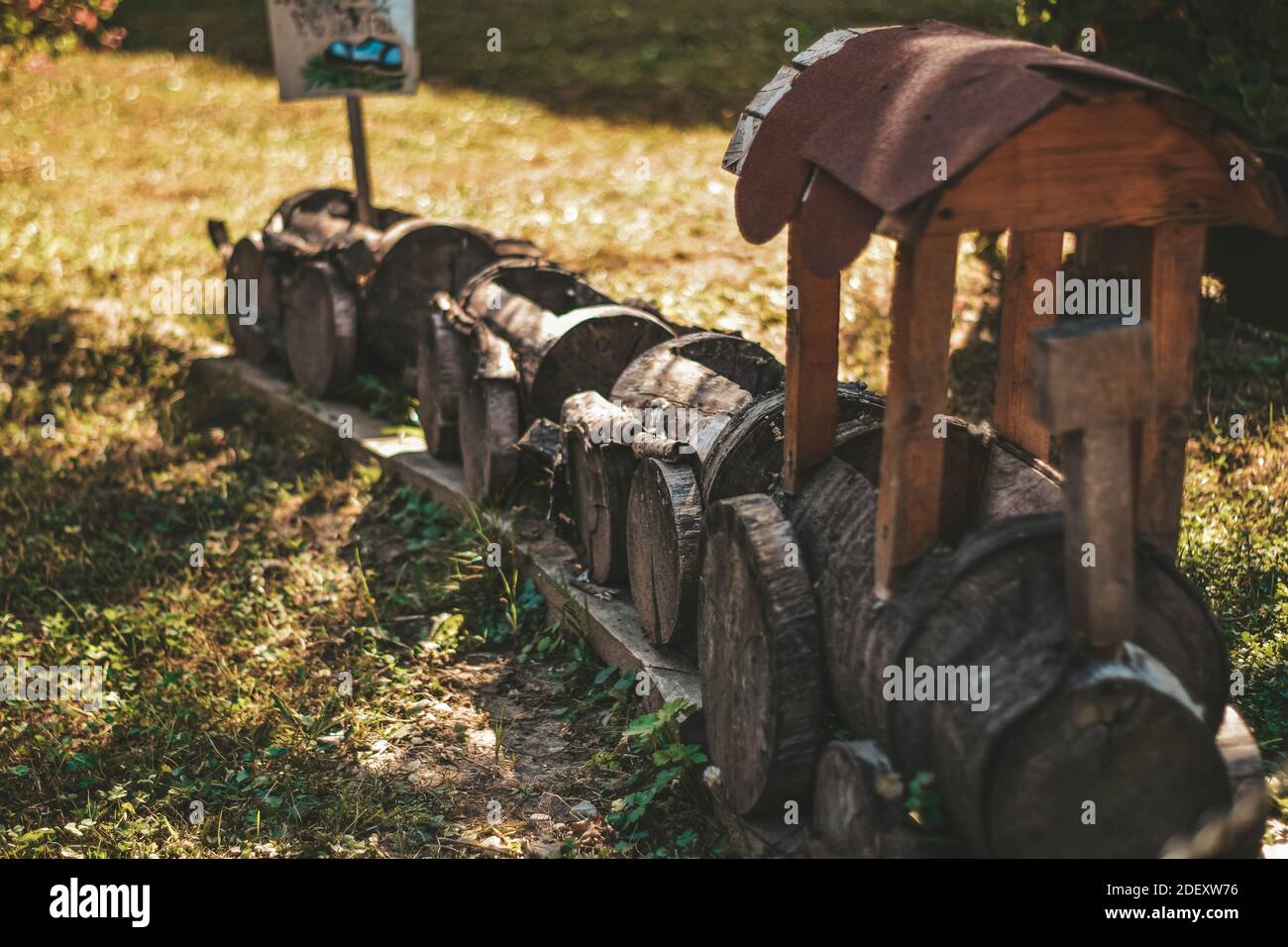 Rotting wood train Stock Photo - Alamy