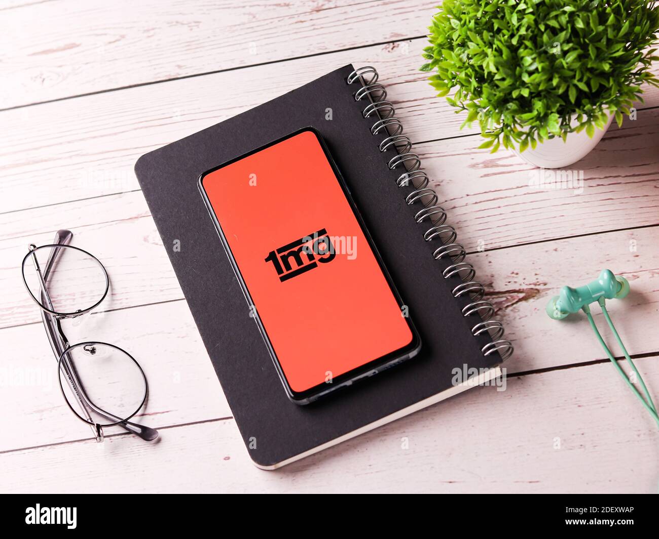 Assam, india - November 29, 2020 : 1mg logo on phone screen stock image ...