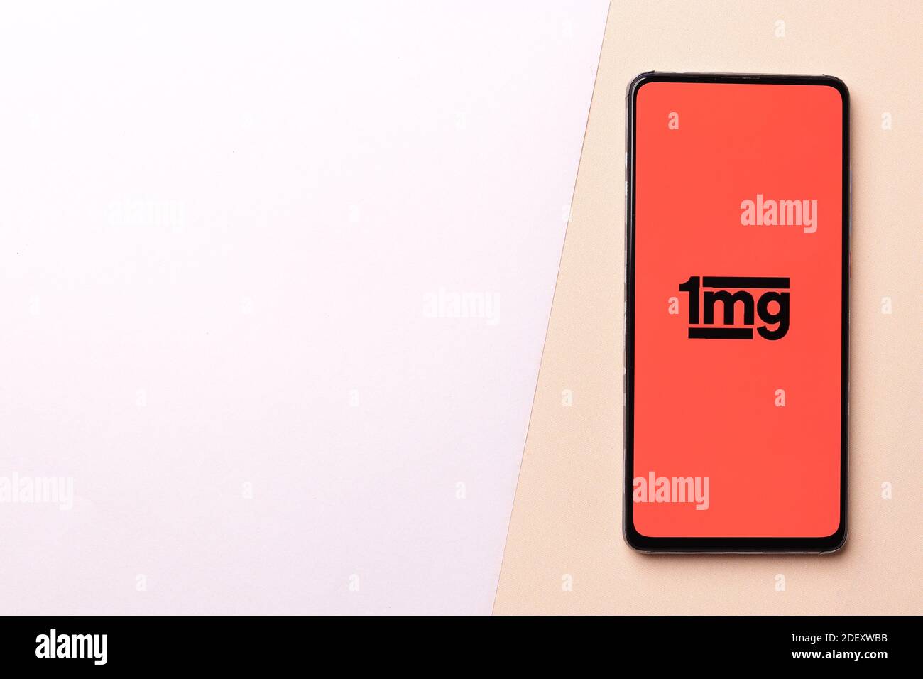 Assam, india - November 29, 2020 : 1mg logo on phone screen stock image ...