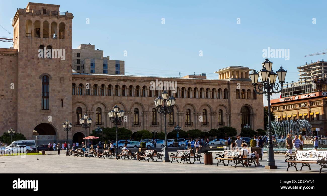 Republic Square in center of Yerevan,Armenia - one of the oldest cities ...