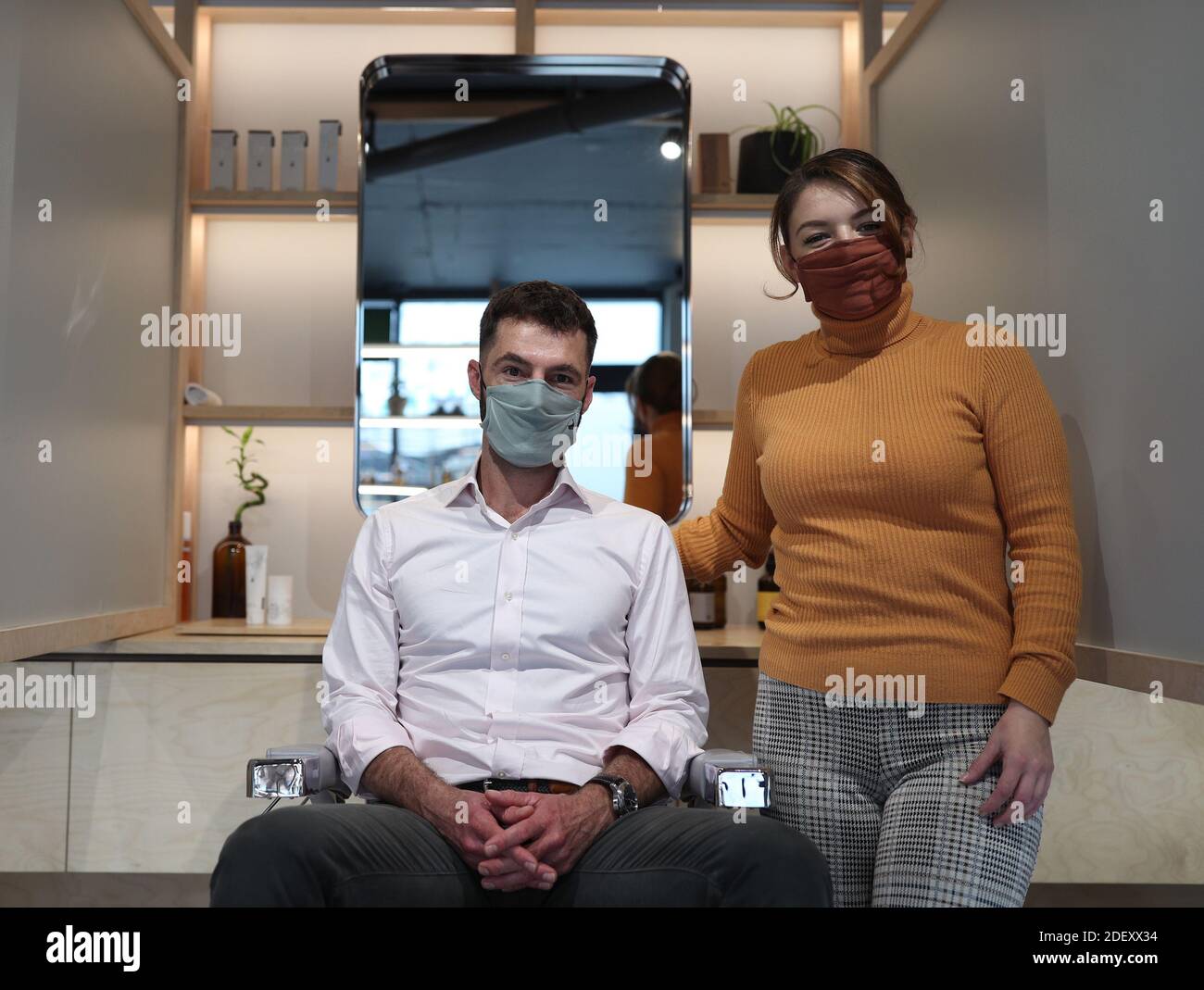 Hairdresser Cheyleigh Wicks with owner Charl Ackerman at The Barbery in ...