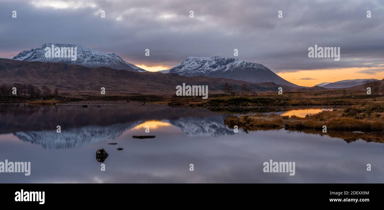 dawn at loch ba, rannoch moor Stock Photo - Alamy