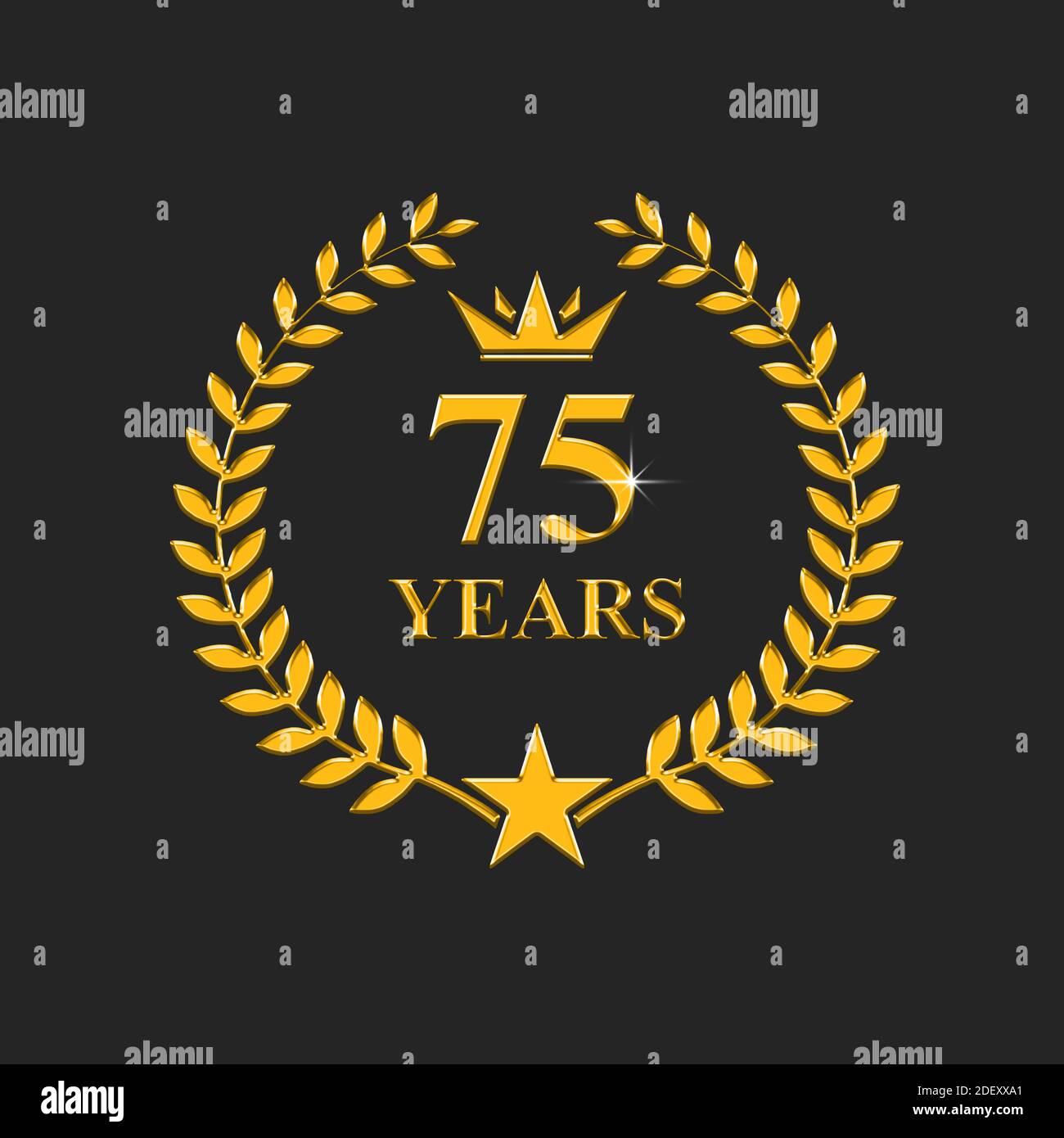 75 years old anniversary , luxurious logo Golden Stock Photo - Alamy