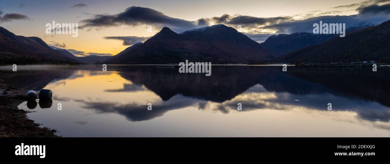 dawn at loch leven Stock Photo - Alamy