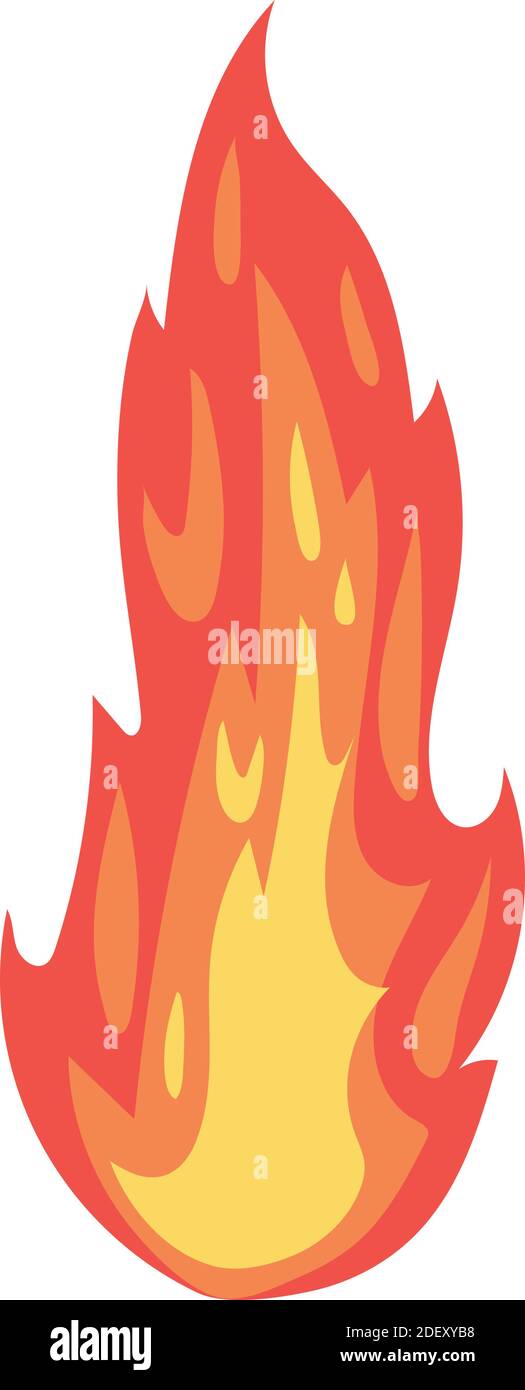 fire of orange, yellow and red color on a white background Stock Vector ...