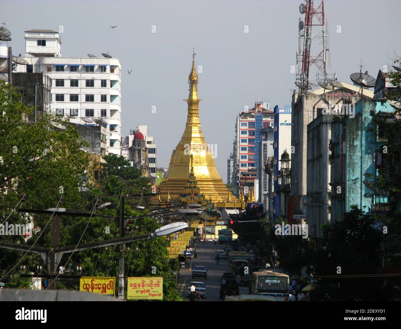 The street, Yangon, Rangoon, Myanmar Stock Photo - Alamy