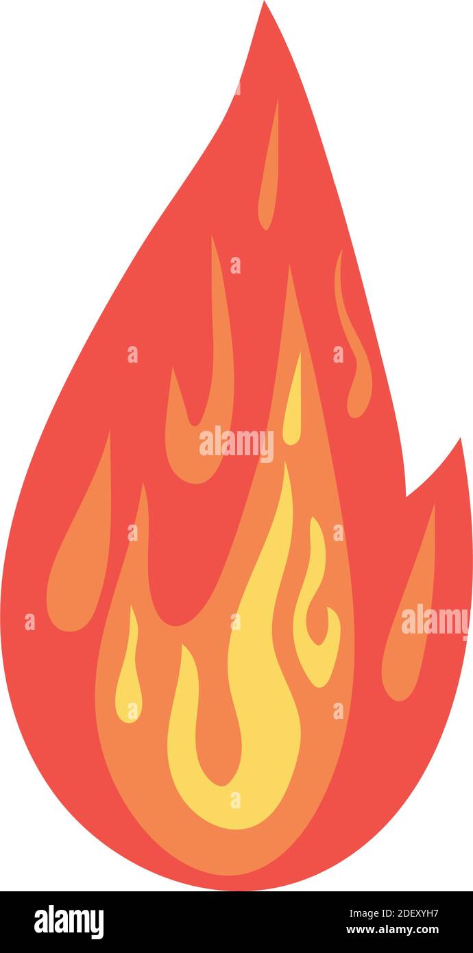 fire of orange, yellow and red color in a white background Stock Vector ...