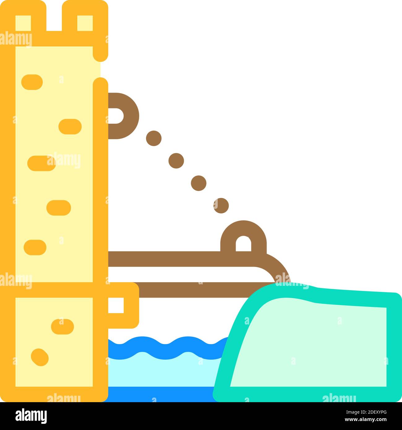 suspension bridge color icon vector illustration flat Stock Vector ...