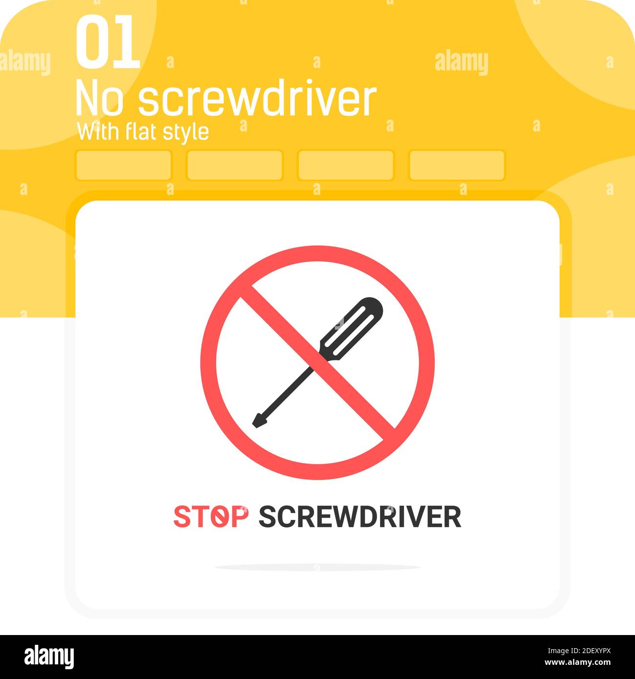 forbidden vector signal with screwdriver icon design concept template ...