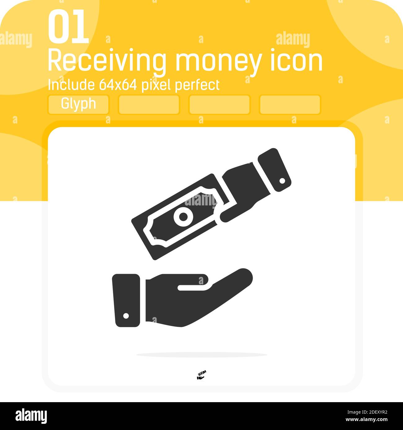 Receiving money icon with flat style isolated on white background ...