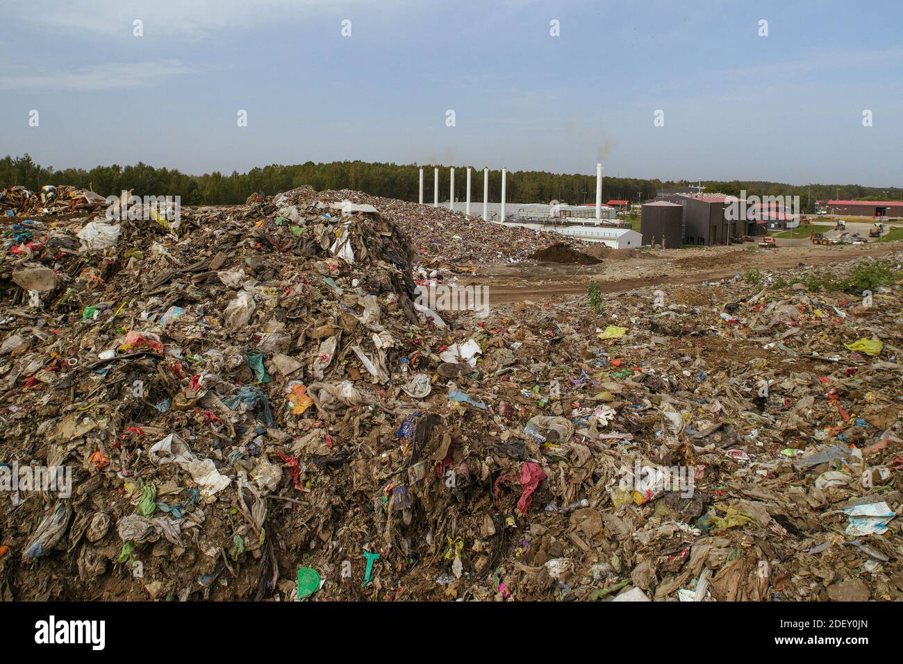 Huge landfill of big city. Piles of garbage. Recycling waste ...