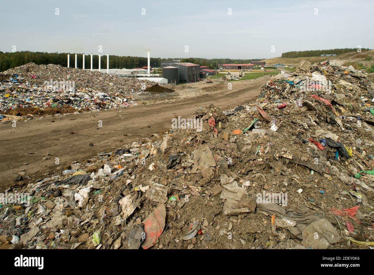 Huge landfill of big city. Piles of garbage. Recycling waste ...