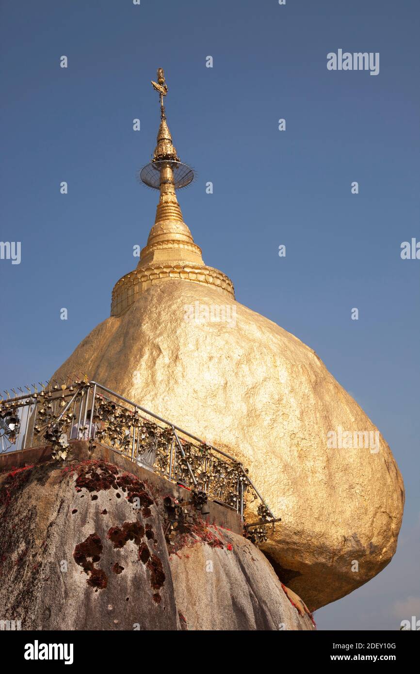 Golden Rock, Mount Kyaiktiyo, state of Mon, Myanmar, Asia Stock Photo ...