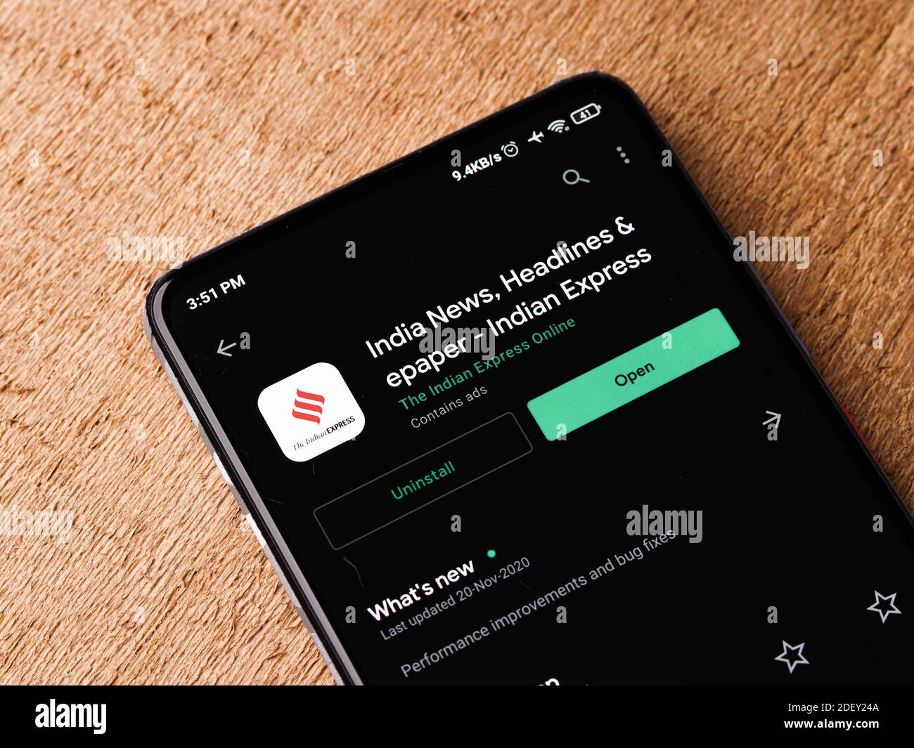 Assam, india - November 29, 2020 : The Indian Express logo on phone ...