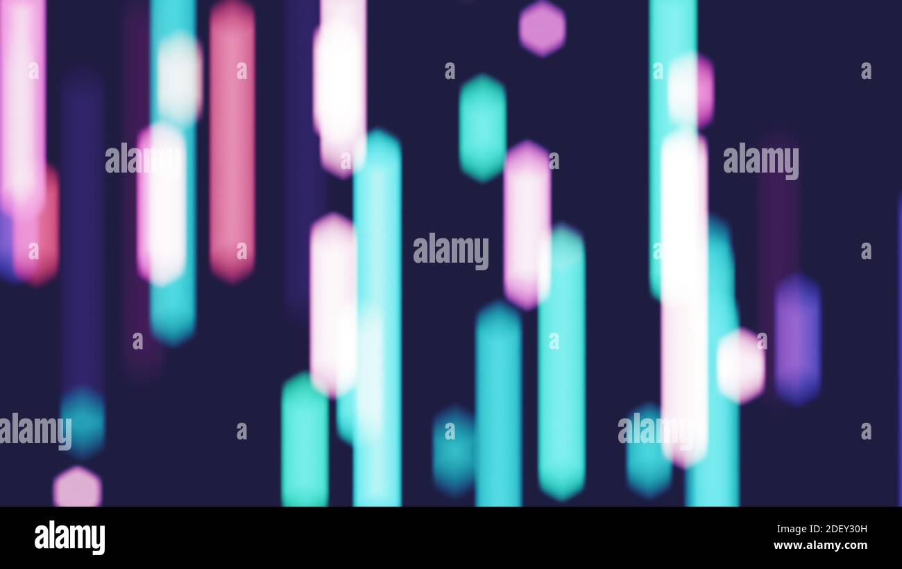Abstract neon light background. Vertical cyan and pink blurred lines ...