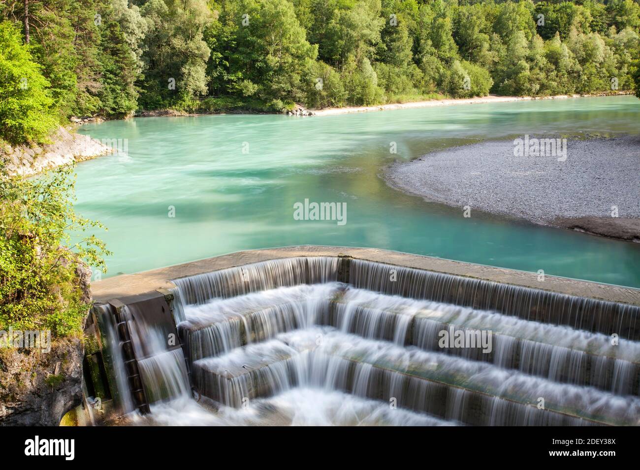Lech Falls, Lech River, Füssen, Ostallgäu, Allgäu, Schwabia, Bavaria ...