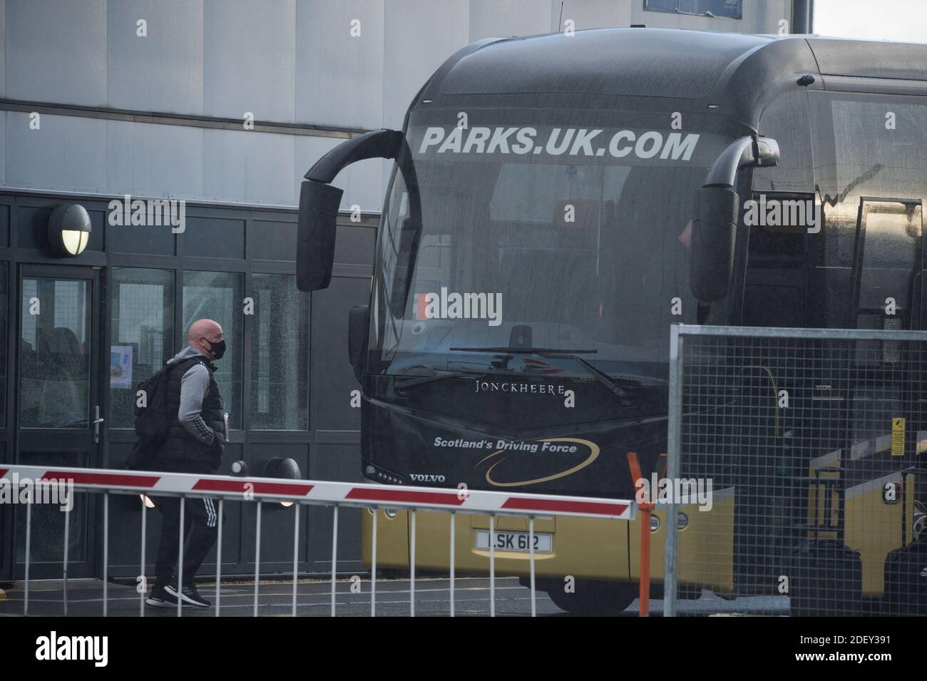 Glasgow, Scotland, UK. 2 December 2020. Pictured: Players from Celtic ...