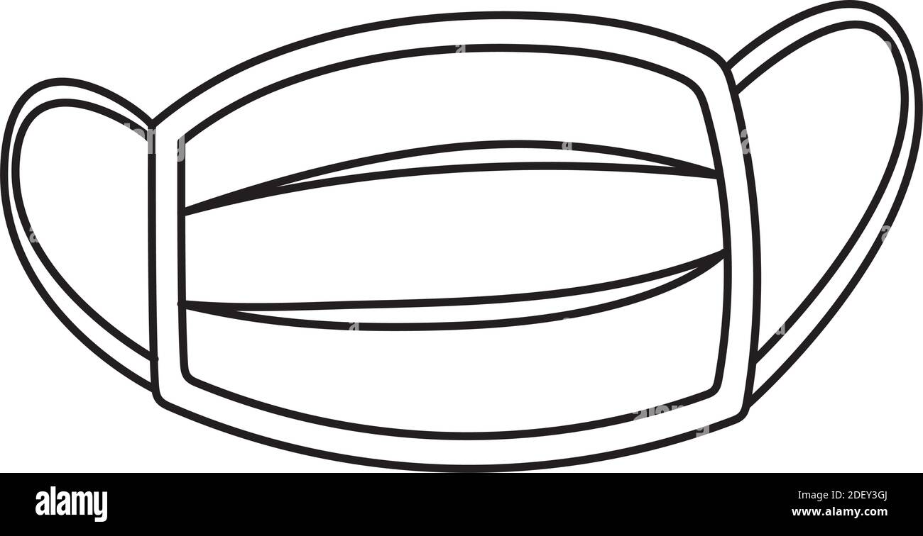 safety mask covid19 pandemic doodle line style icon Stock Vector Image ...