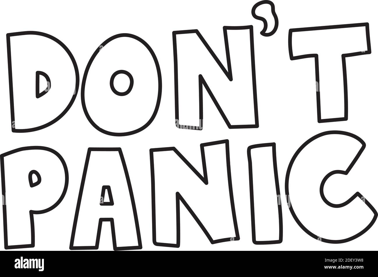 dont panic lettering doodle line style icon Stock Vector Image & Art ...