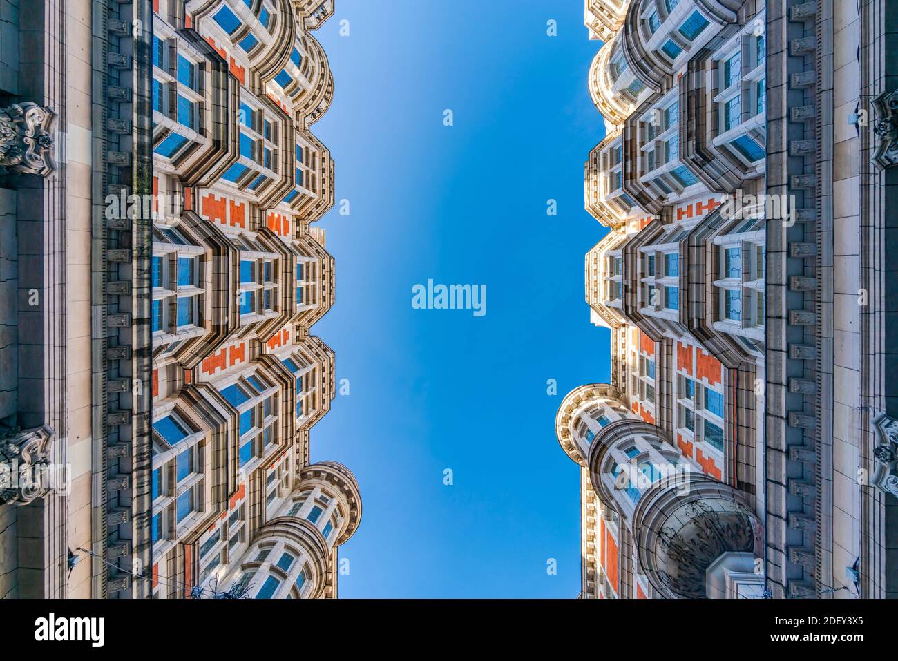 Upward view of old regency style buildings on Sicilian Avenue in ...