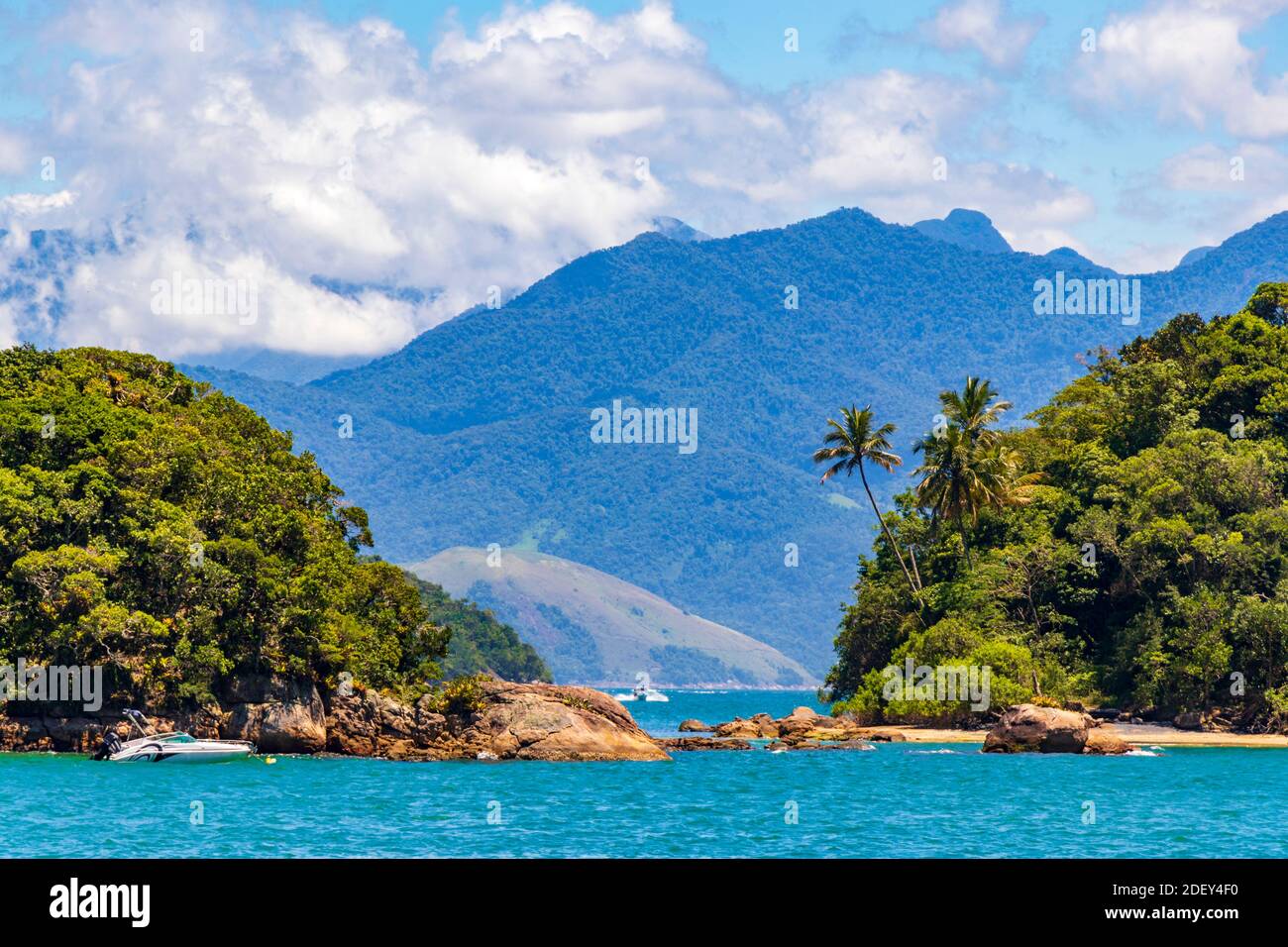 The big tropical island Ilha Grande in Angra dos Reis, Rio de Janeiro ...